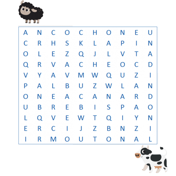 Les mots mêlés - Grandeur Nature